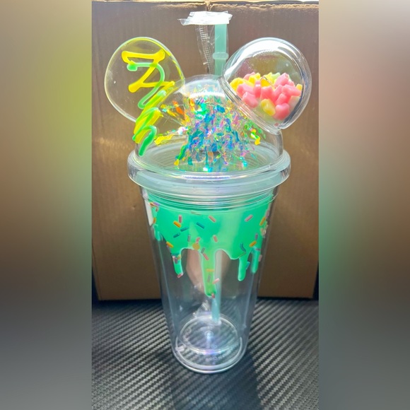 Disney | Dining | Disney Light Up Mint Milkshake Tumbler W Straw | Poshmark